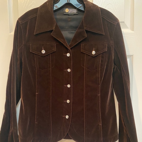 Christine Alexander | Jackets & Coats | Brown Velvet Christine ...